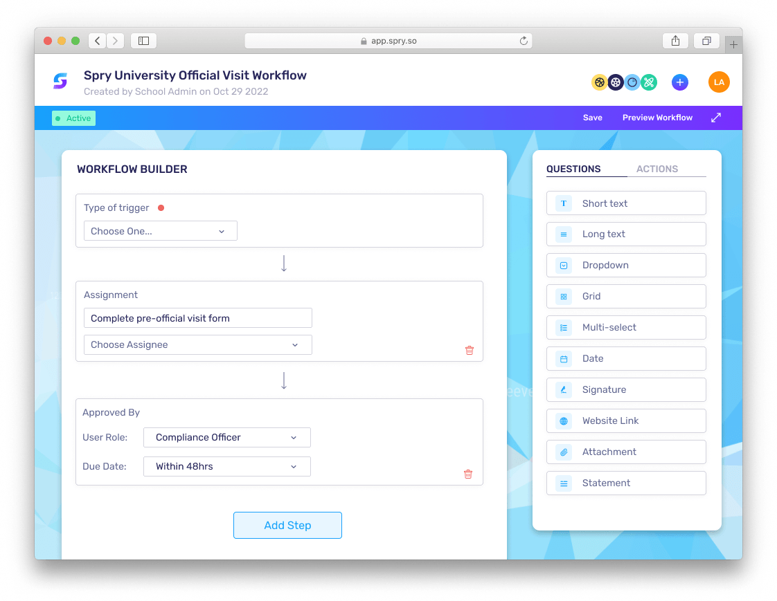 Spry Workflow - Automate Athletic Department's Tasks